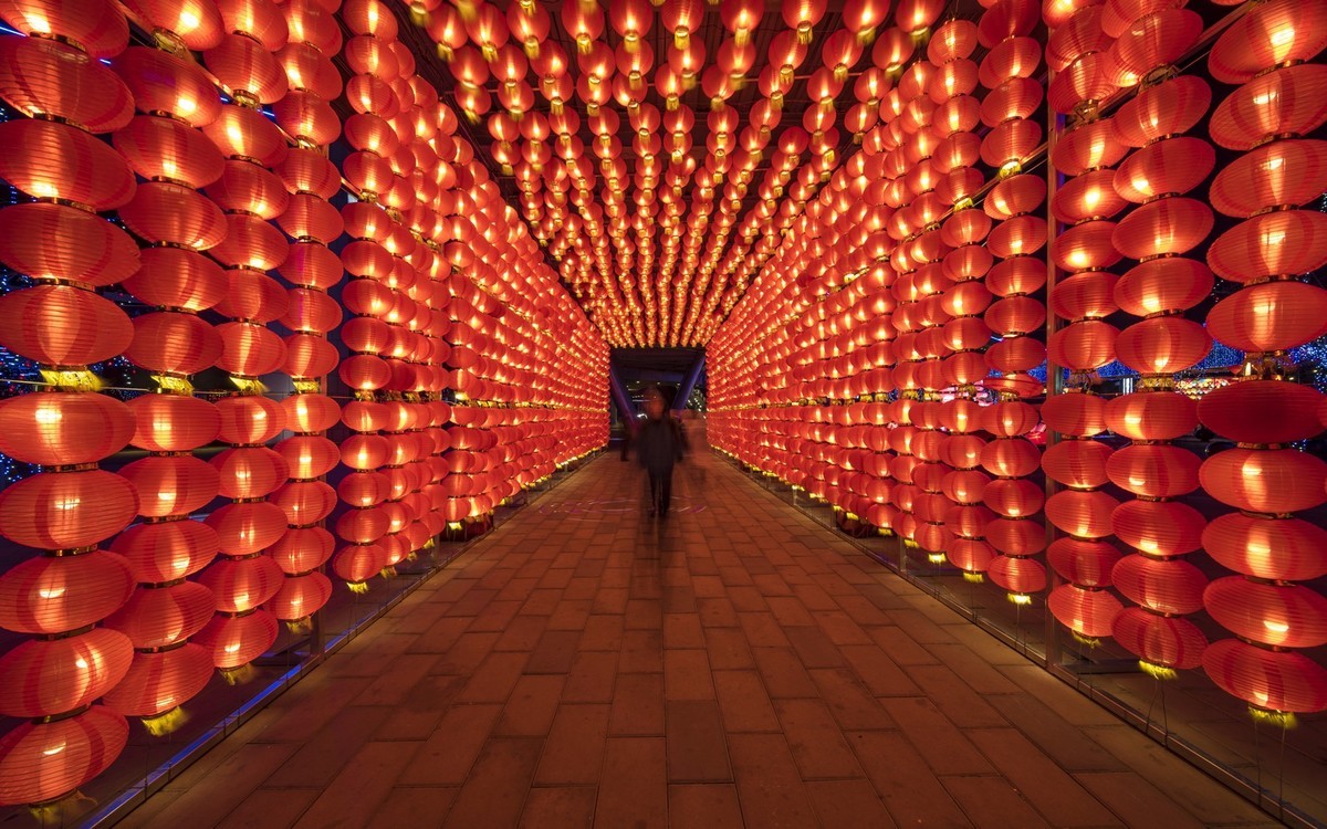 大连百年港湾 手工灯笼墙 中关村在线摄影论坛