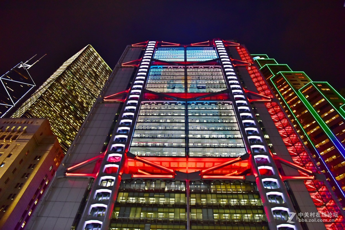 香港汇丰银行成立150周年总部夜景-中关村在线摄影论坛