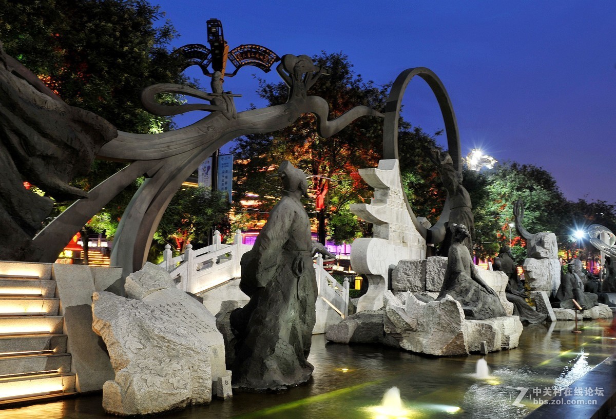 西安大慈恩寺广场夜景-中关村在线摄影论坛