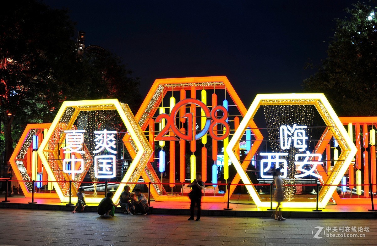 西安大慈恩寺广场夜景-中关村在线摄影论坛