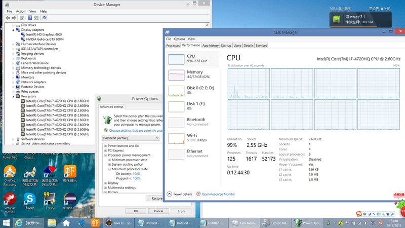 2015新版Y50 4720HQ+960M CPU无法睿频,求助！-中关村在线笔记本论坛